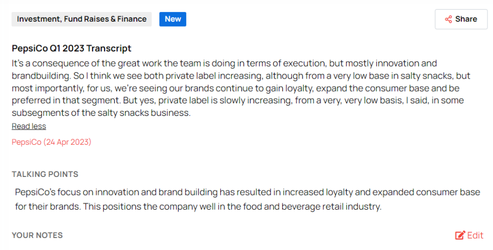 Pepsico– Latest Insights and Updates – B2Brain